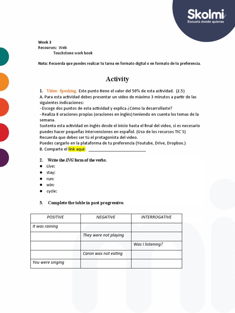 Actividad Semana 3 Grado 7th Download Free Pdf Linguistic