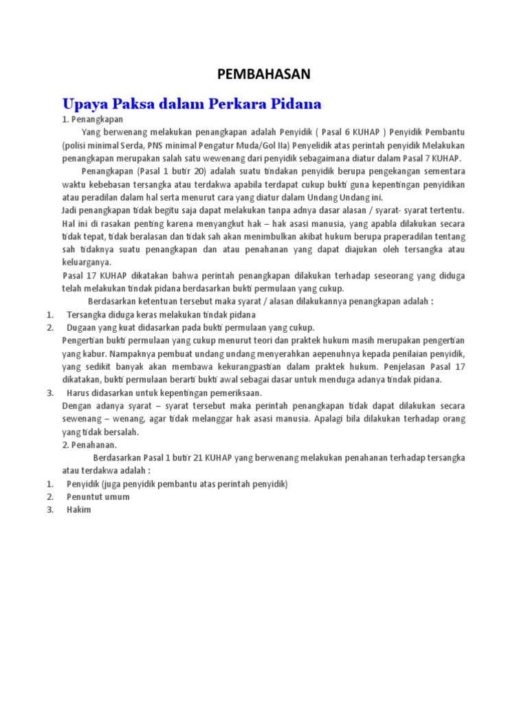 Resume Hukum Acara Pidana | PDF