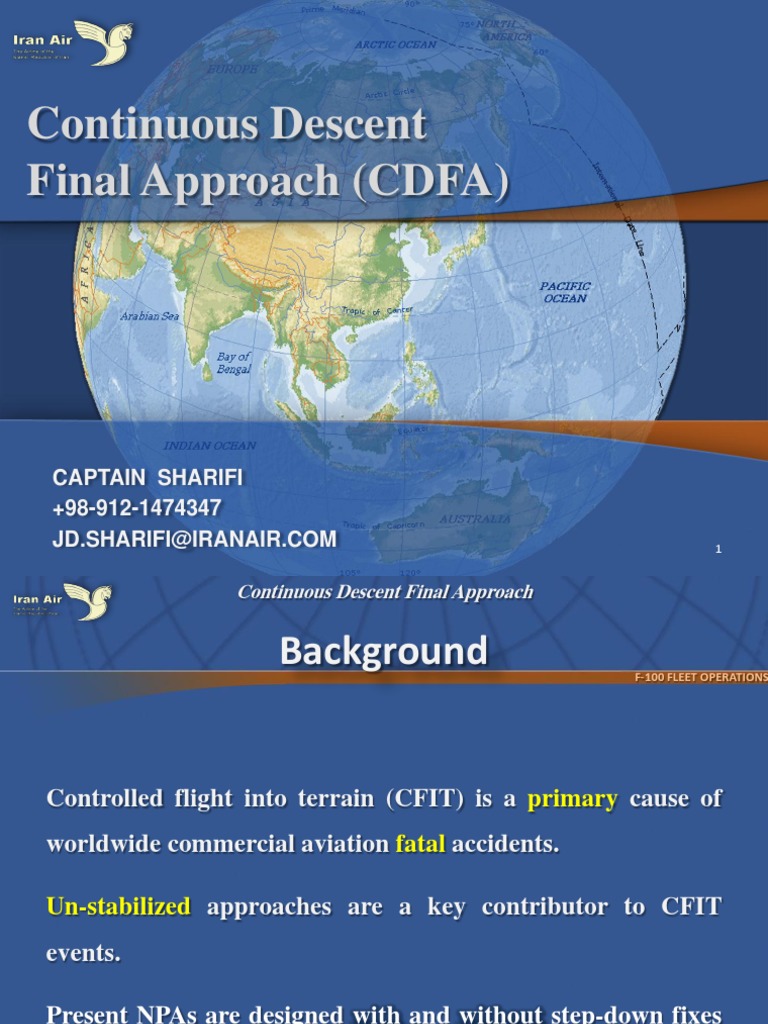 Continuous Descent Final Approach (CDFA) : Captain Sharifi +98-912 ...