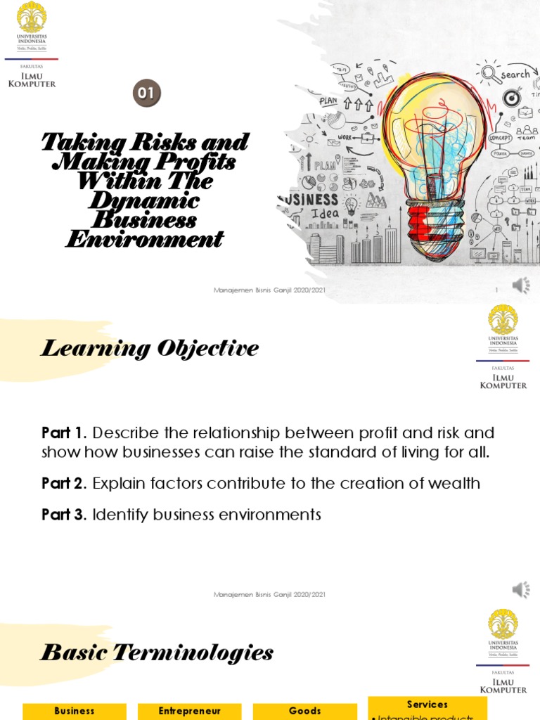 01 Taking Risks and Making Profits | PDF | Entrepreneurship | Business