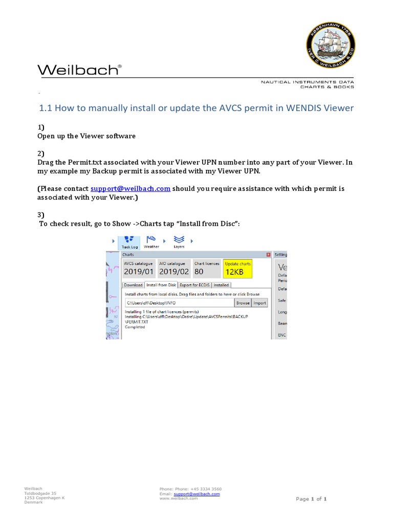 1.1 How To Manually Install or Update The AVCS Permit in WENDIS Viewer ...