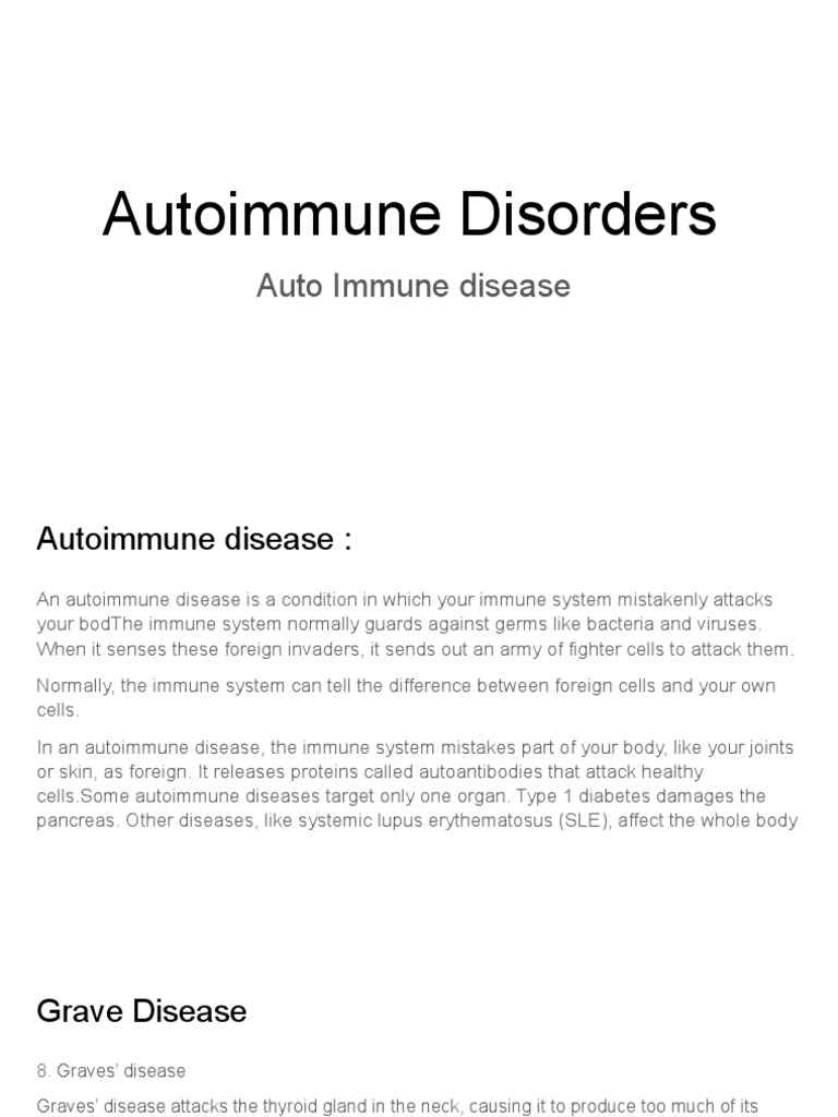 Autoimmune Disorders: Auto Immune Disease | PDF | Autoimmune Disease ...