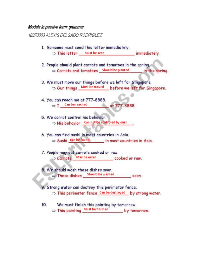 Modals in Passive Form Grammar | PDF