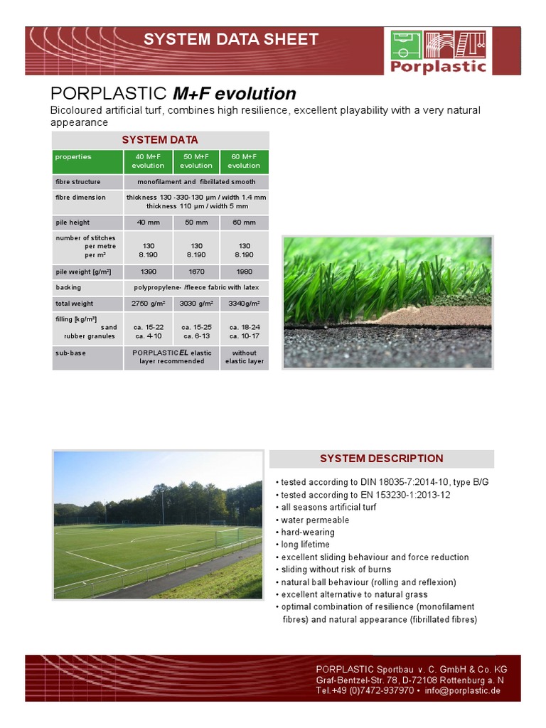 PORPLASTIC M+F Evolution: System Data Sheet | PDF | Building ...