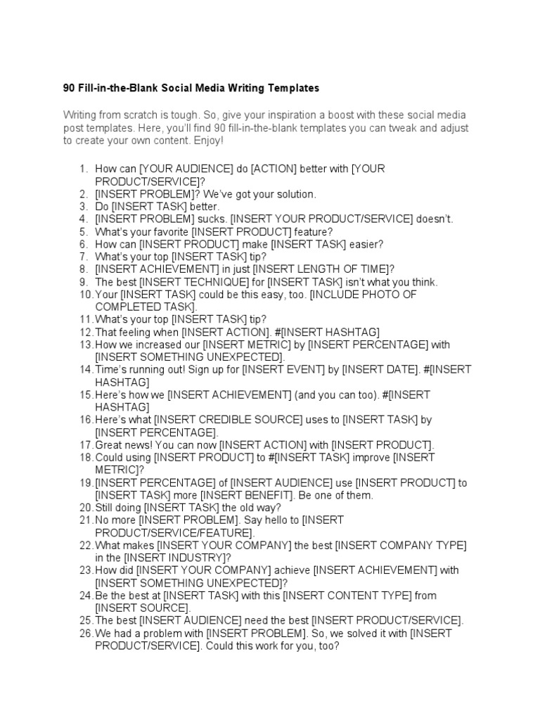 90 Social Media Post Templates | PDF | Social Media | Popular Culture ...