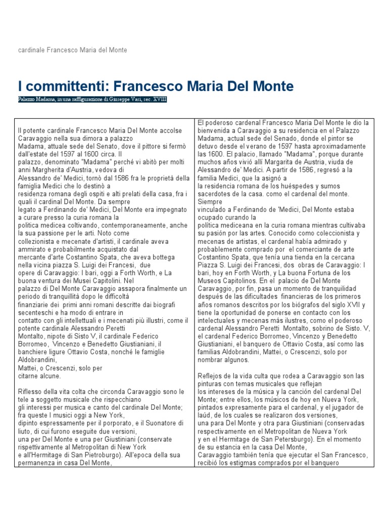 Cardinale Francesco Maria Del Monte | PDF