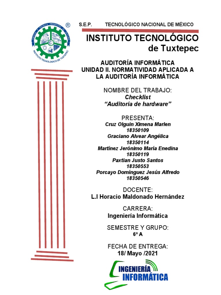 Checklist-Auditoría de Hardware - Equipo Xanpp | PDF | Hardware de la ...