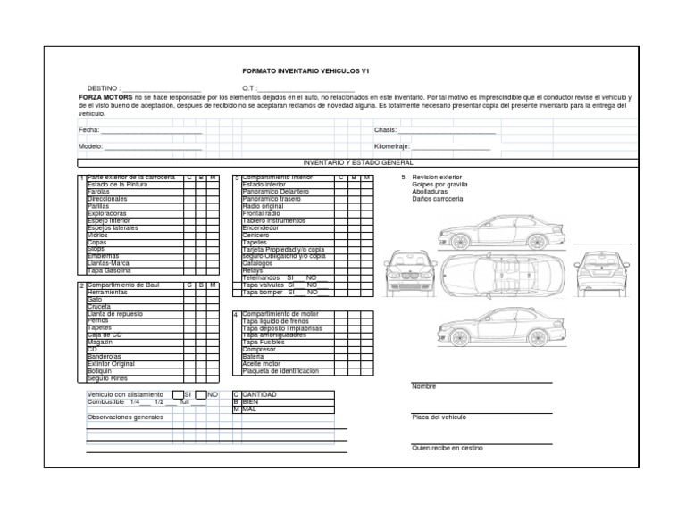 Formato de Inventario Vehicular | PDF | Transporte | Tecnología de ...