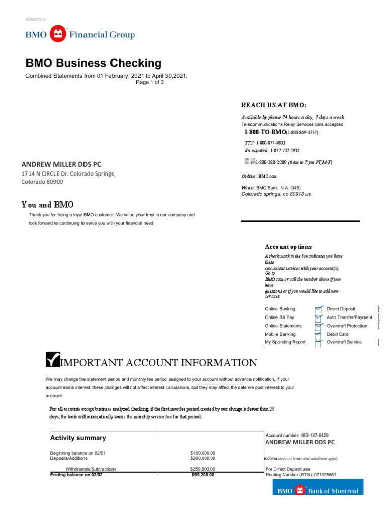 Bmo ST 2021 | PDF | Transaction Account | Overdraft