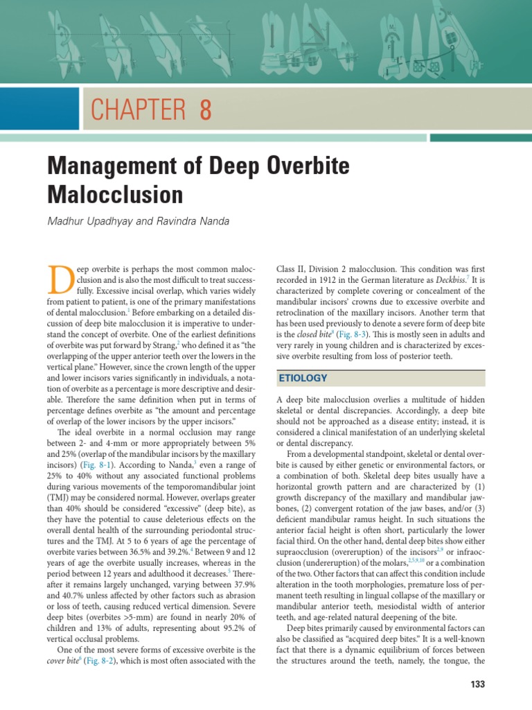 Management of Deep Overbite Malocclusion | PDF | Dental Anatomy | Dentistry