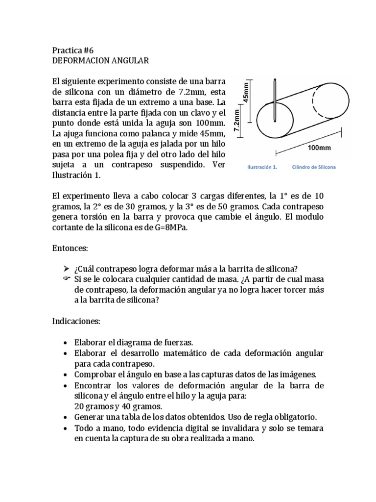 Practica #6 DEFORMACION ANGULAR | PDF