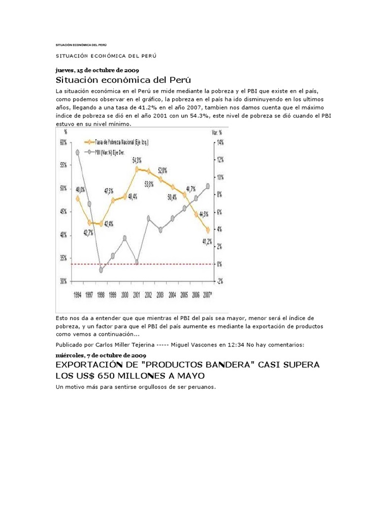 SITUACIÓN ECONÓMICA DEL PERÚ Keda | PDF | Economias | Business
