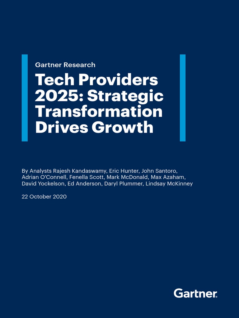 GARTNER Tech Providers 2025 Strategic Transformation Drives Growth ...