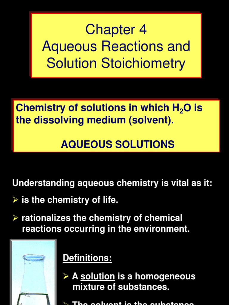 Aqueous Reactions and Solution | PDF | Acid | Dissociation (Chemistry)