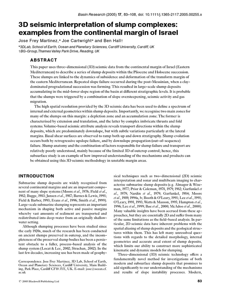 3D Seismic Interpretation of Slump Complexes Examples From The ...