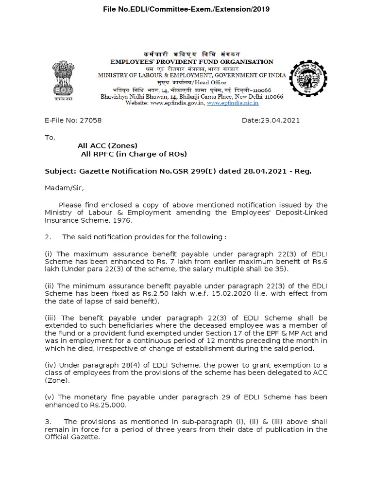 EDLI Notification 27058 | PDF | Government | Business
