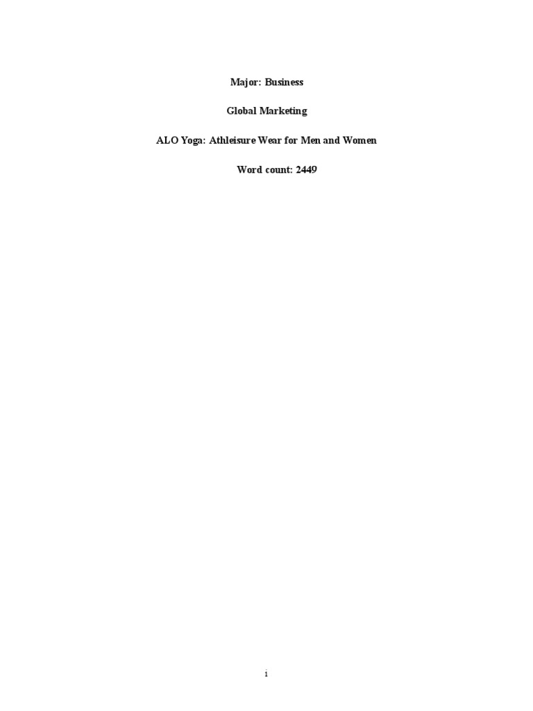 ALO Yoga's Marketing Strategy for India | PDF | Brand | Target Audience