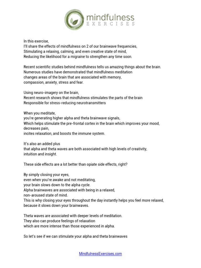 Mindfulness Scripts | PDF