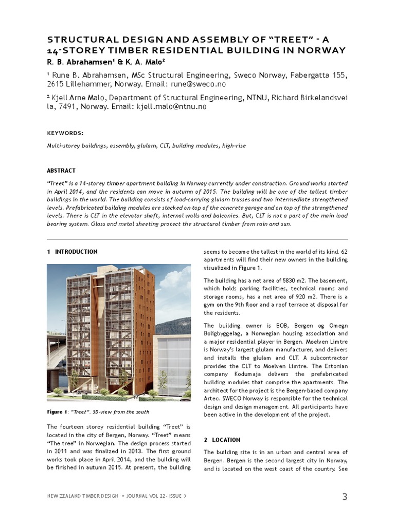 14-Storey Timber Building "Treet" Design | PDF | Truss | Lumber
