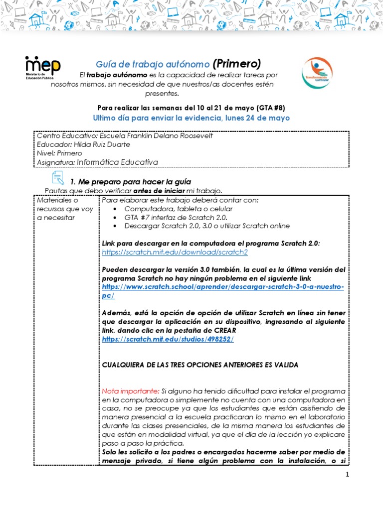 Primero GTA 8 - Scratch 2.0 | PDF | Scratch (lenguaje de programación ...