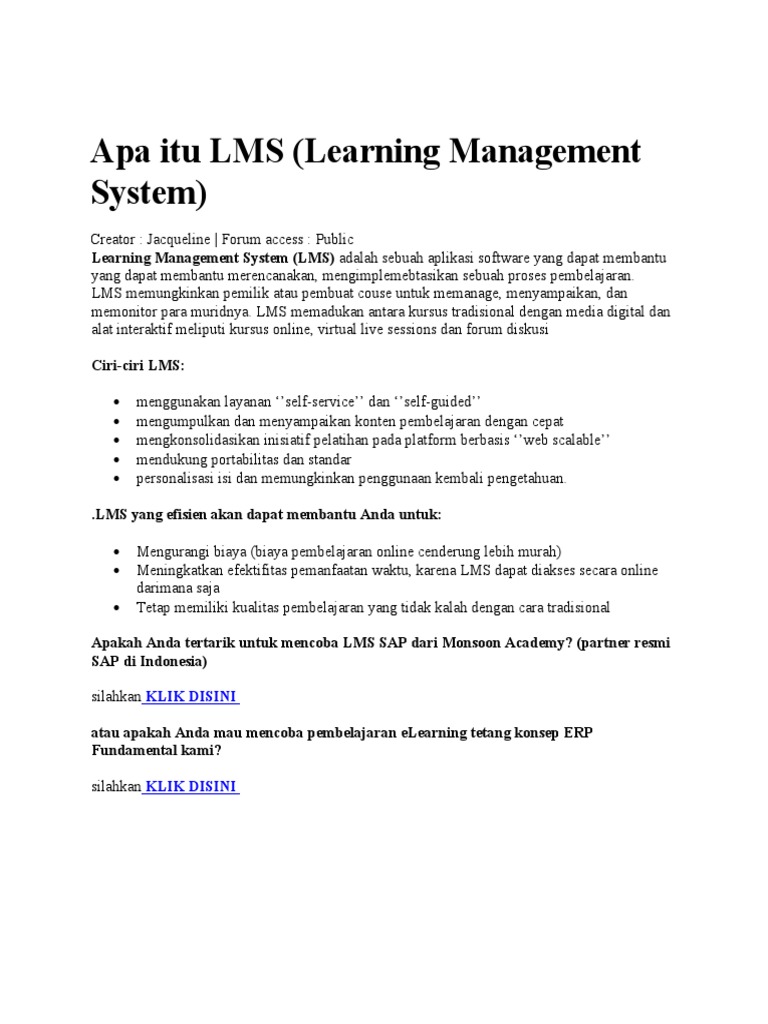 Apa Itu LMS | PDF