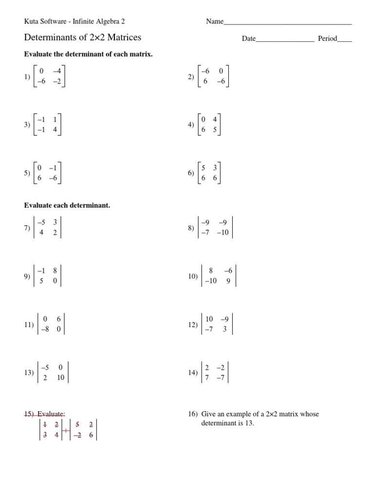 Determinants, 2x2 Math Analysis | PDF | Determinant | Algebraic Structures