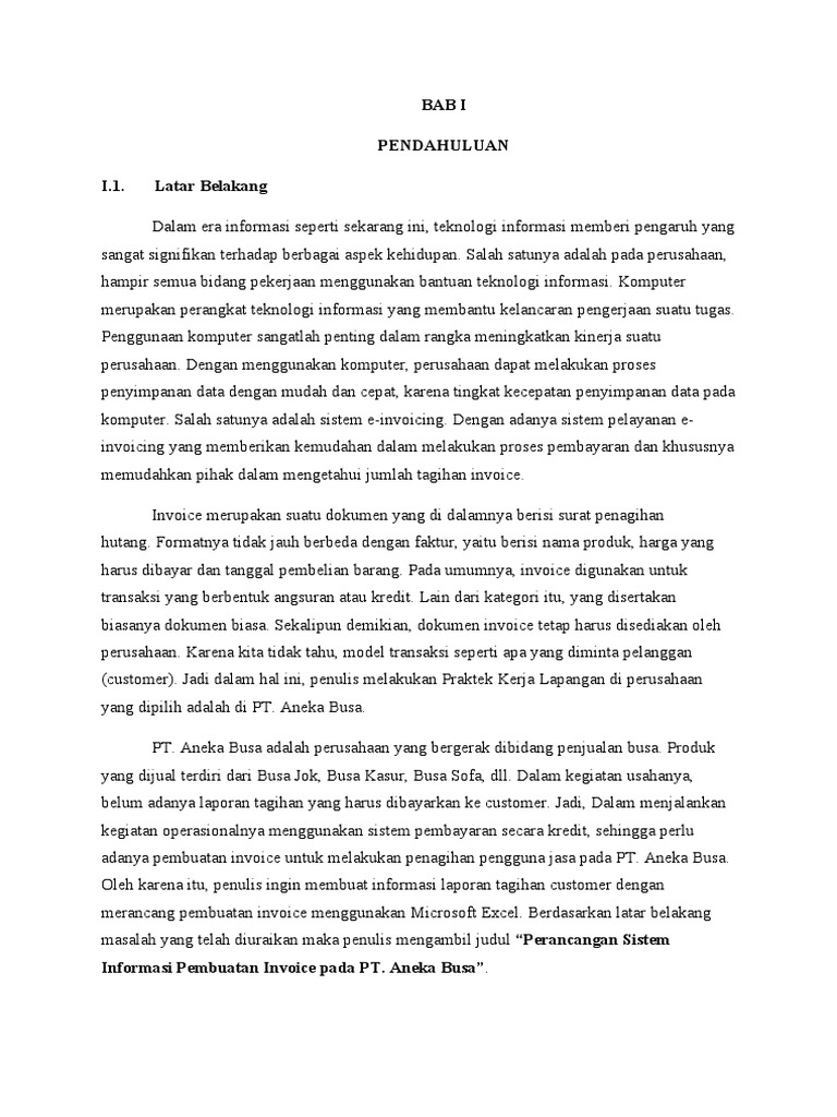 BAB 1 Laporan PKL | PDF