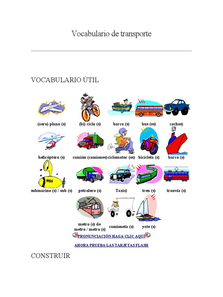 Vocabulario de Transporte | PDF | Tecnología