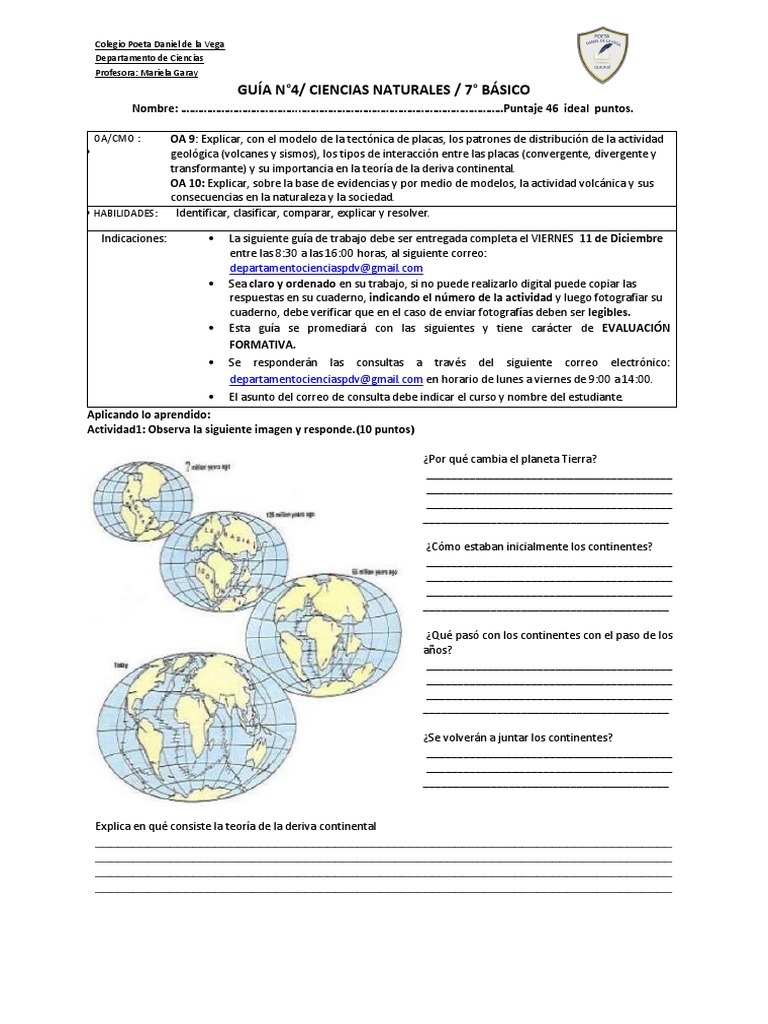 7°b Ciencias 2S G4 | PDF | Placas tectónicas | Temblores