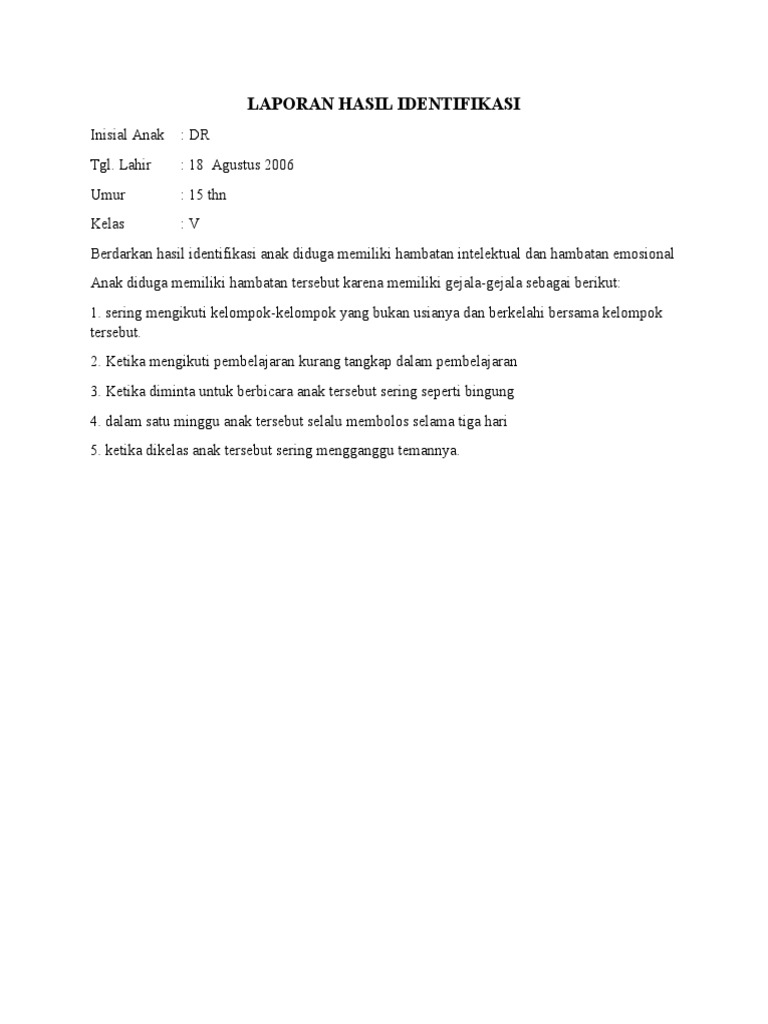 Laporan Hasil Identifikasi | PDF