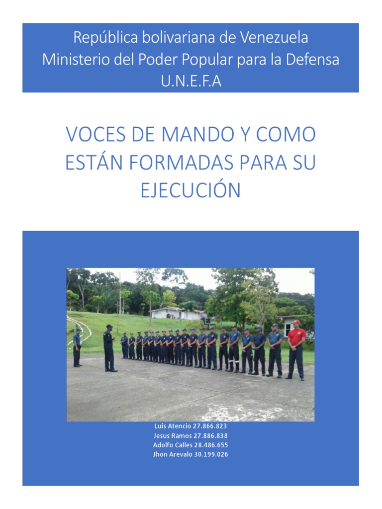 Voces de Mando Y Como Están Formadas para Su Ejecución | PDF | Pie | Mano
