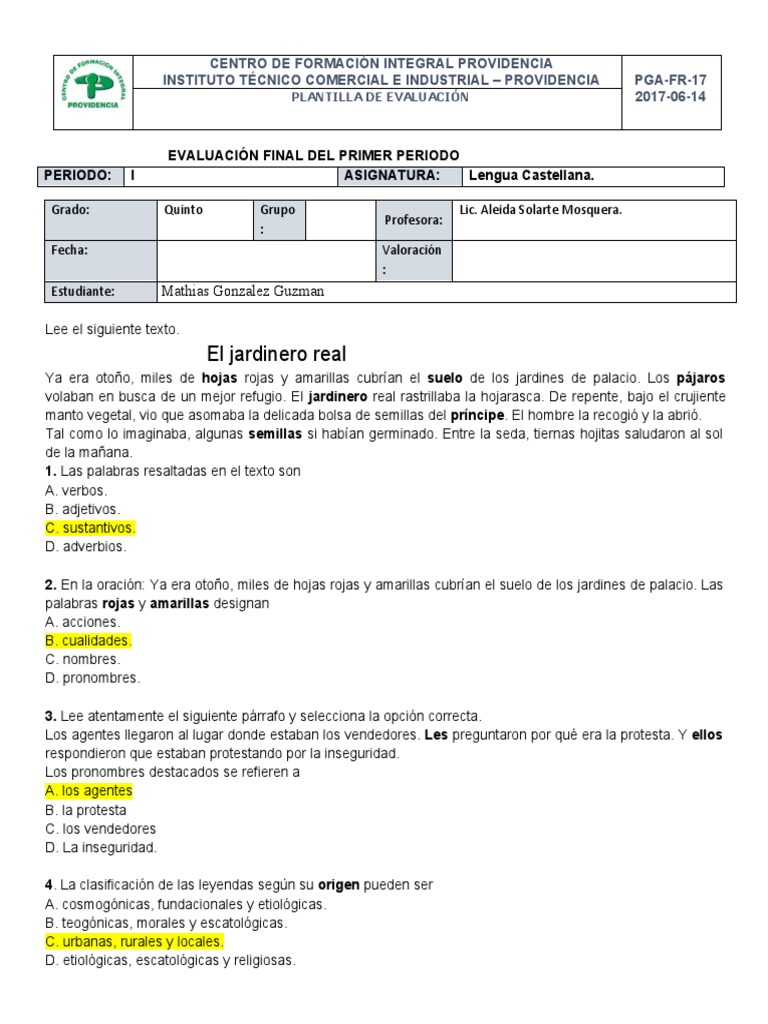 Examen Final | PDF | Sintaxis | Lingüística