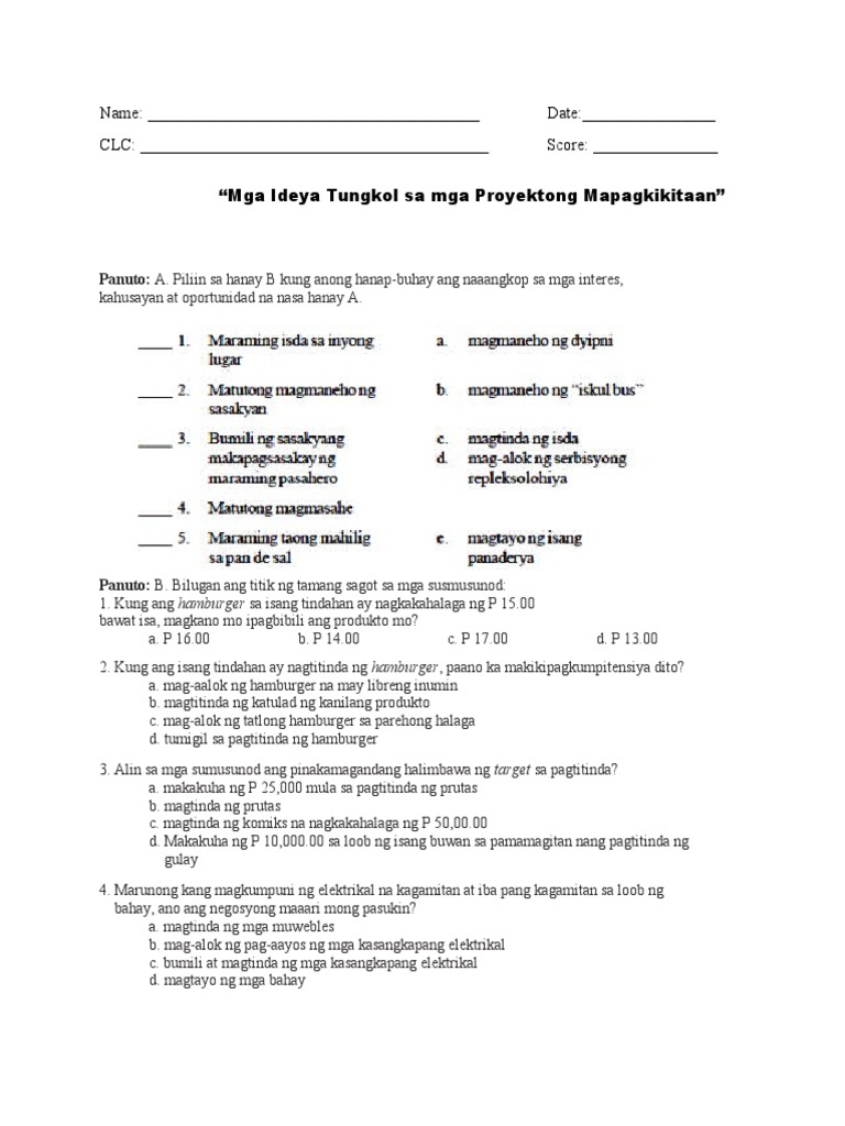 Worksheets LS4 Income Generating | PDF