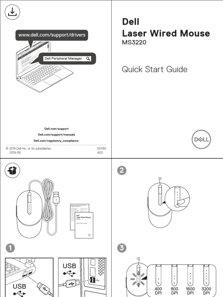 Dell Laser Wired Mouse ms3220 - Setup Guide - en Us | PDF