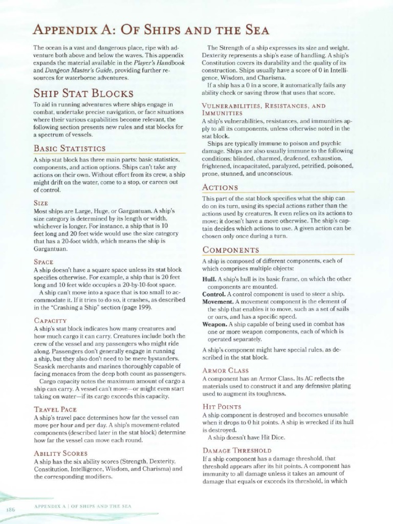 Ship Stat Blocks for D&D 5E | PDF | Galley | Ships