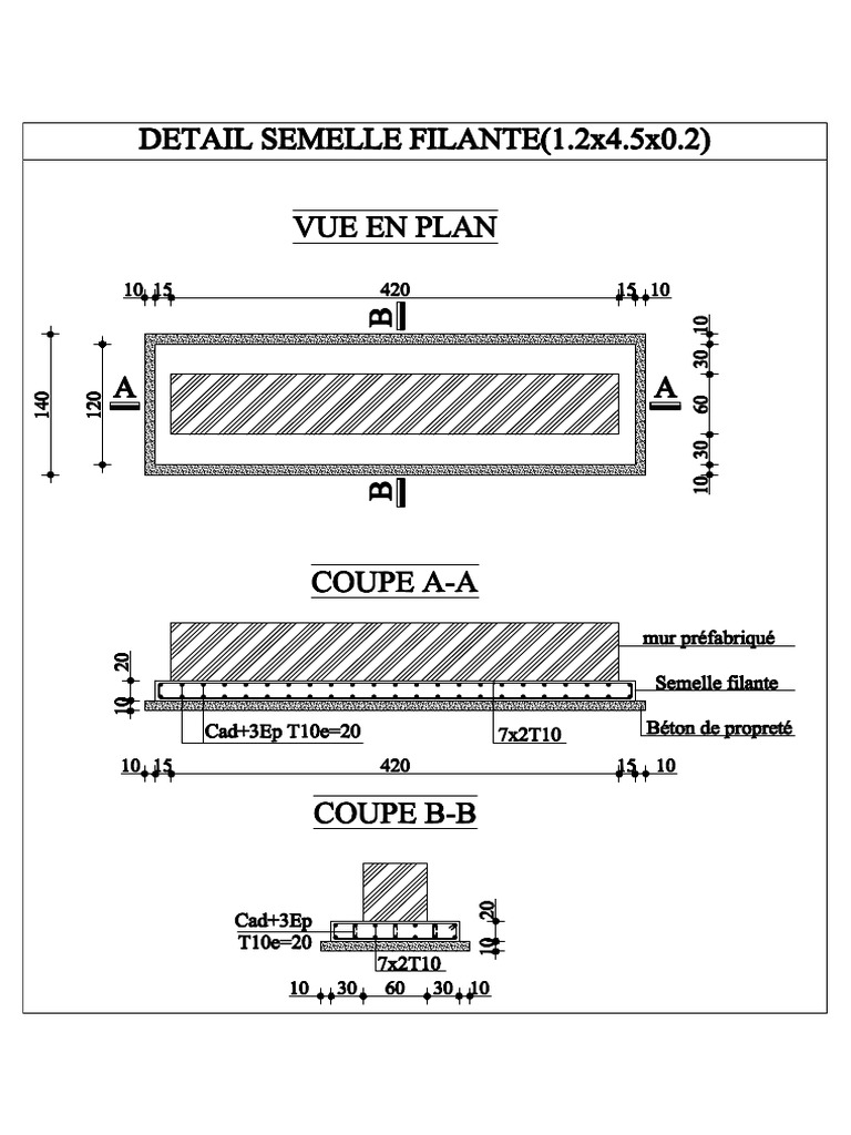 Semelle Filante Mur Prefa-Model | PDF