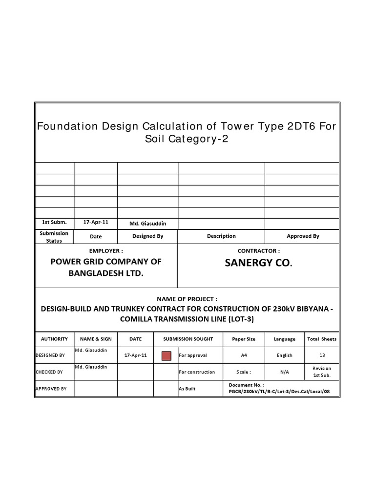 Transmission Tower Foundation Design 2 PDF Free | PDF | Deep Foundation ...
