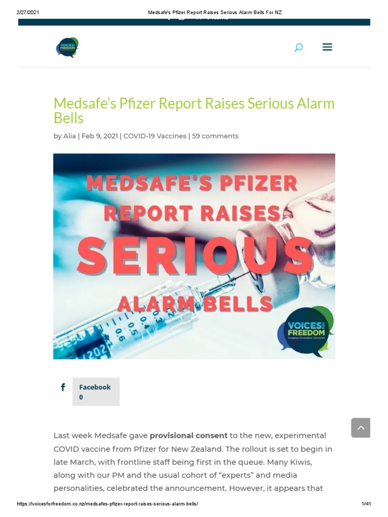 Medsafe's Pfizer Report Raises Serious Alarm Bells For NZ | PDF ...