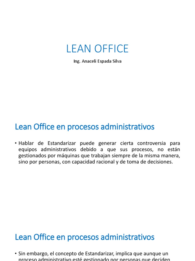 7.lean Office | PDF | Información | Lean Manufacturing