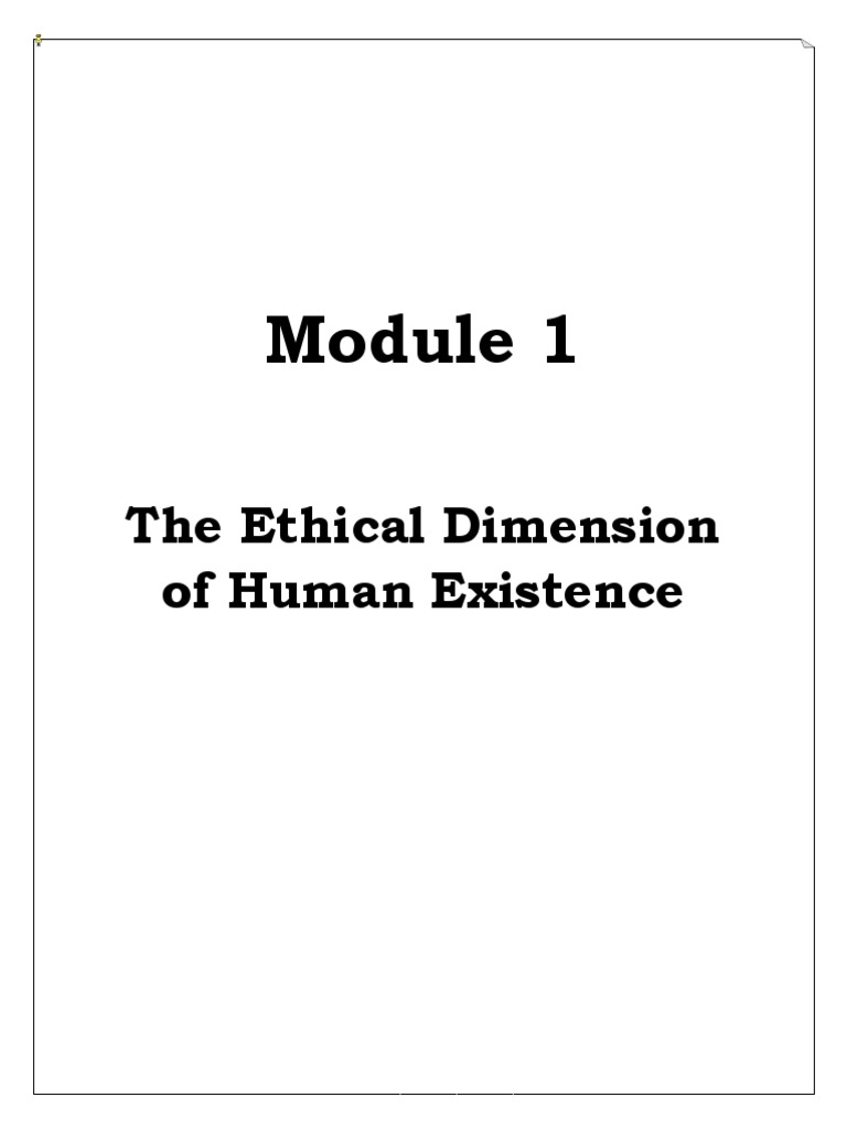 The Ethical Dimension of Human Existence | PDF