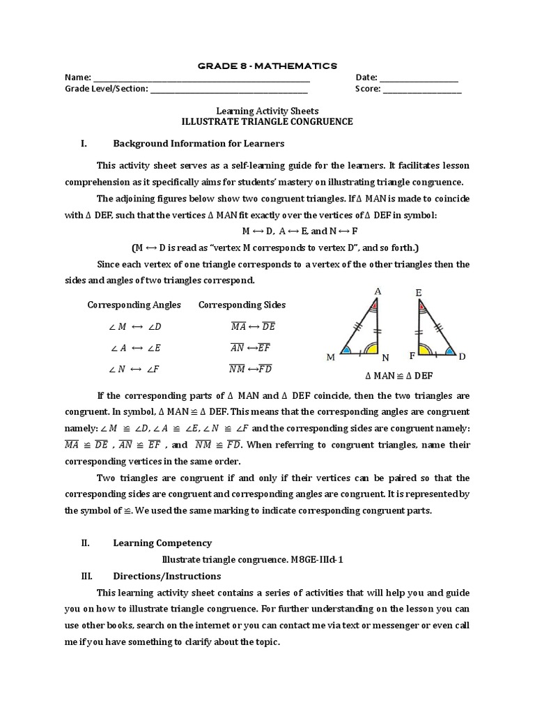 Mastering Triangle Congruence through Practice | PDF | Euclid | Triangle Geometry