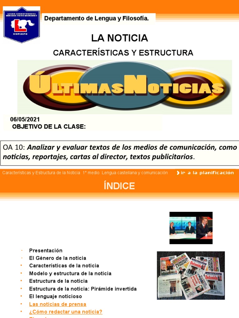 La-Noticia PPT PRIMERO MEDIO 1 | PDF | Noticias | Comunicación