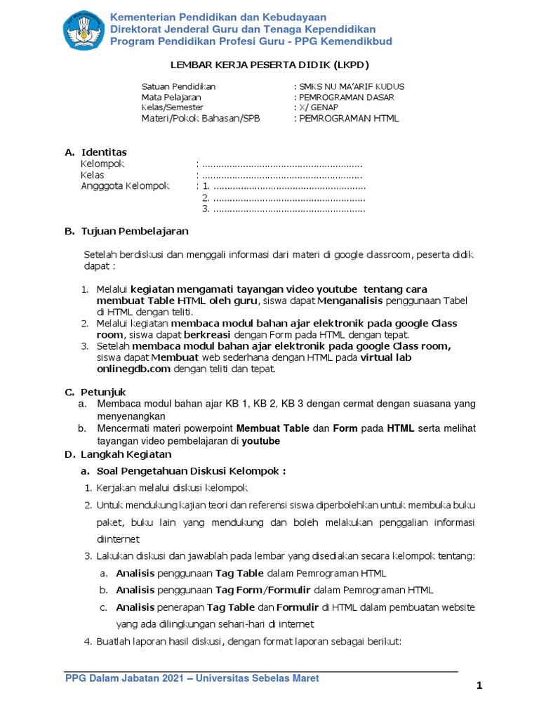 LKPD - Joko Santoso | PDF