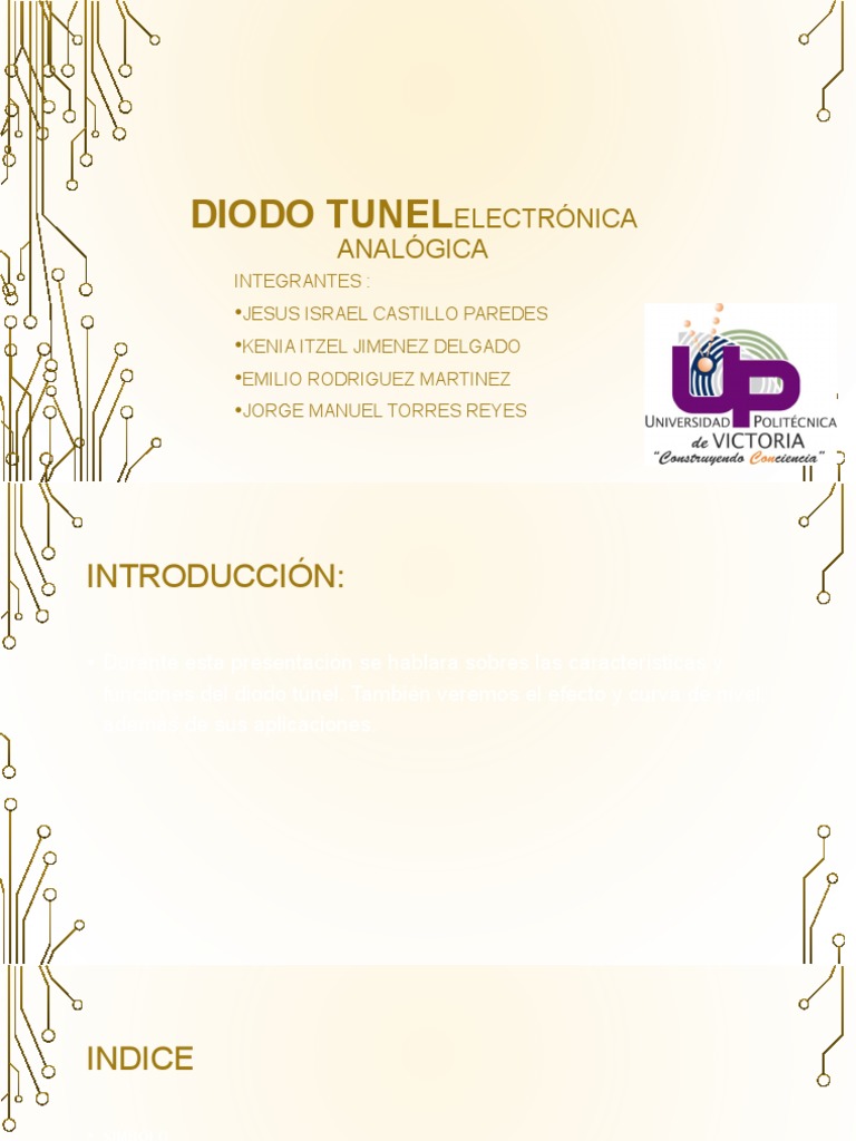 Presentación Diodo Tunel | PDF | Diodo | Física Aplicada e Interdisciplinaria