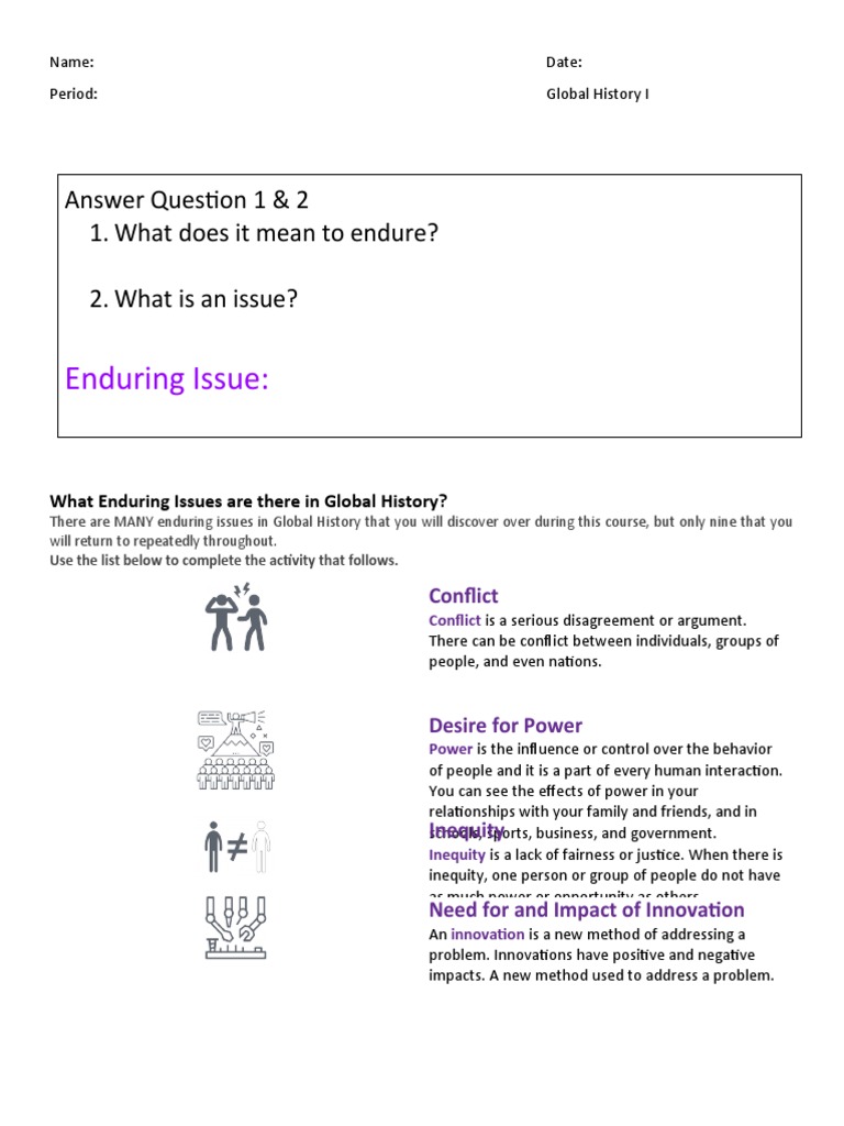 Key Enduring Issues in Global History | PDF | Natural Environment ...