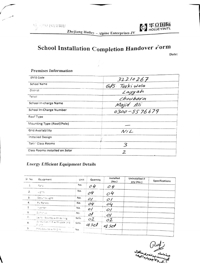 Solar Installation Handover | PDF