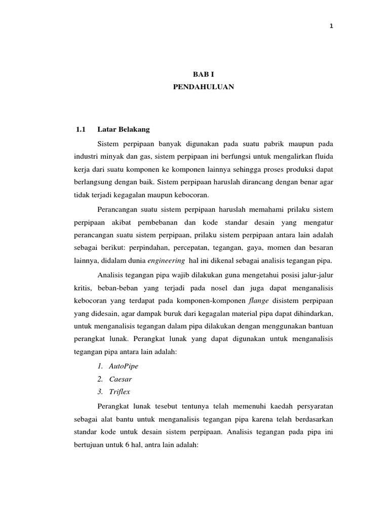 Bab I Pendahuluan: 1. Autopipe 2. Caesar 3. Triflex | PDF