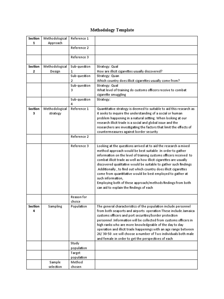 Methodology Template: Section 1 | PDF | Quantitative Research ...