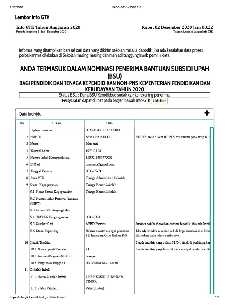 Info BSU untuk Tenaga Pendidikan | PDF