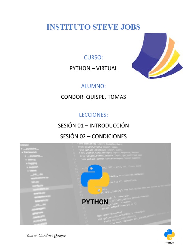 Desarrollo de los temas de programación básica en Python abordados en un curso virtual | PDF ...